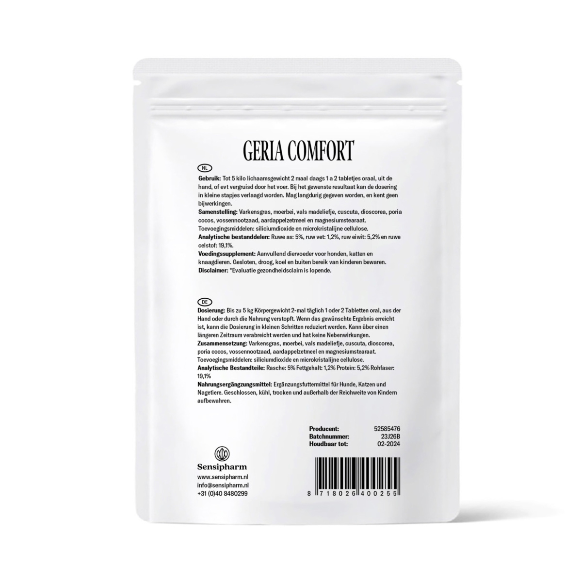 Geria Comfort 250 mg – Sensipharm – For age-related issues